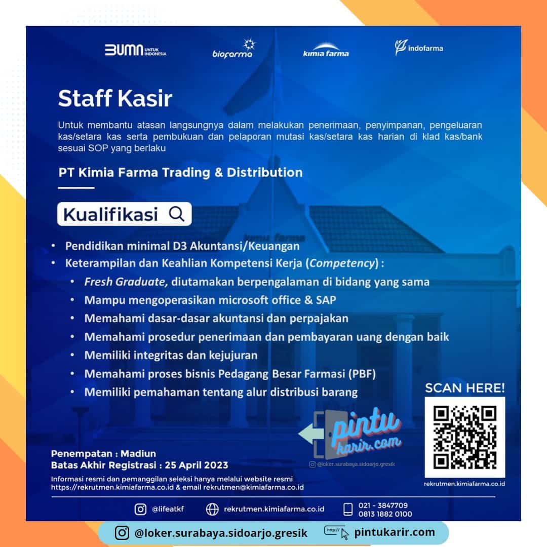 Lowongan Kerja Kimia Farma Pintukarir D3